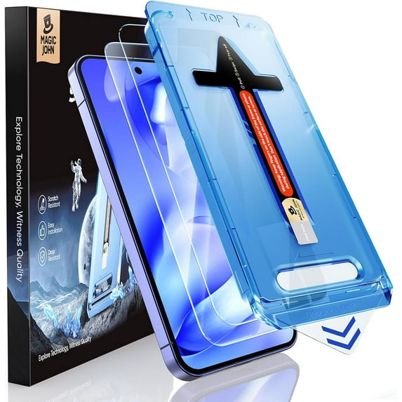 2 Pack for Google Pixel 9A Tempered Glass Screen Protector, Auto Dust ...