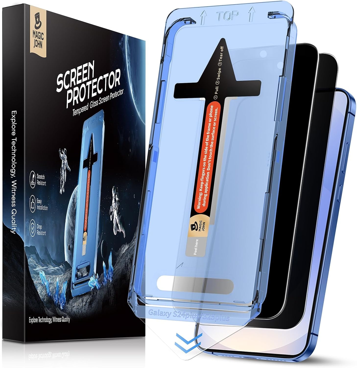 2 Pack for Samsung Galaxy S25+ Plus 6.7inch Privacy Tempered Glass ...