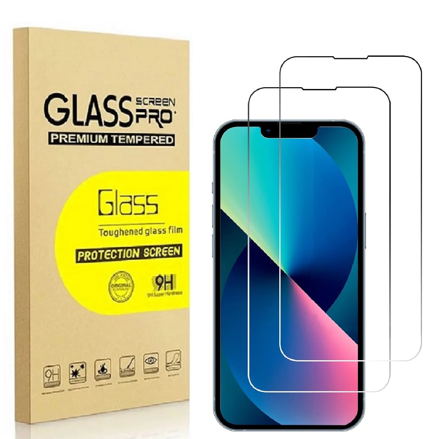 2 Pack for iPhone 13 mini Screen Protector, 9H Clear Tempered Glass ...