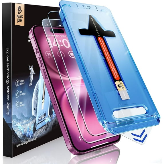 2 Pack for iPhone 16 Plus 6.7 inch Tempered Glass Screen Protector ...