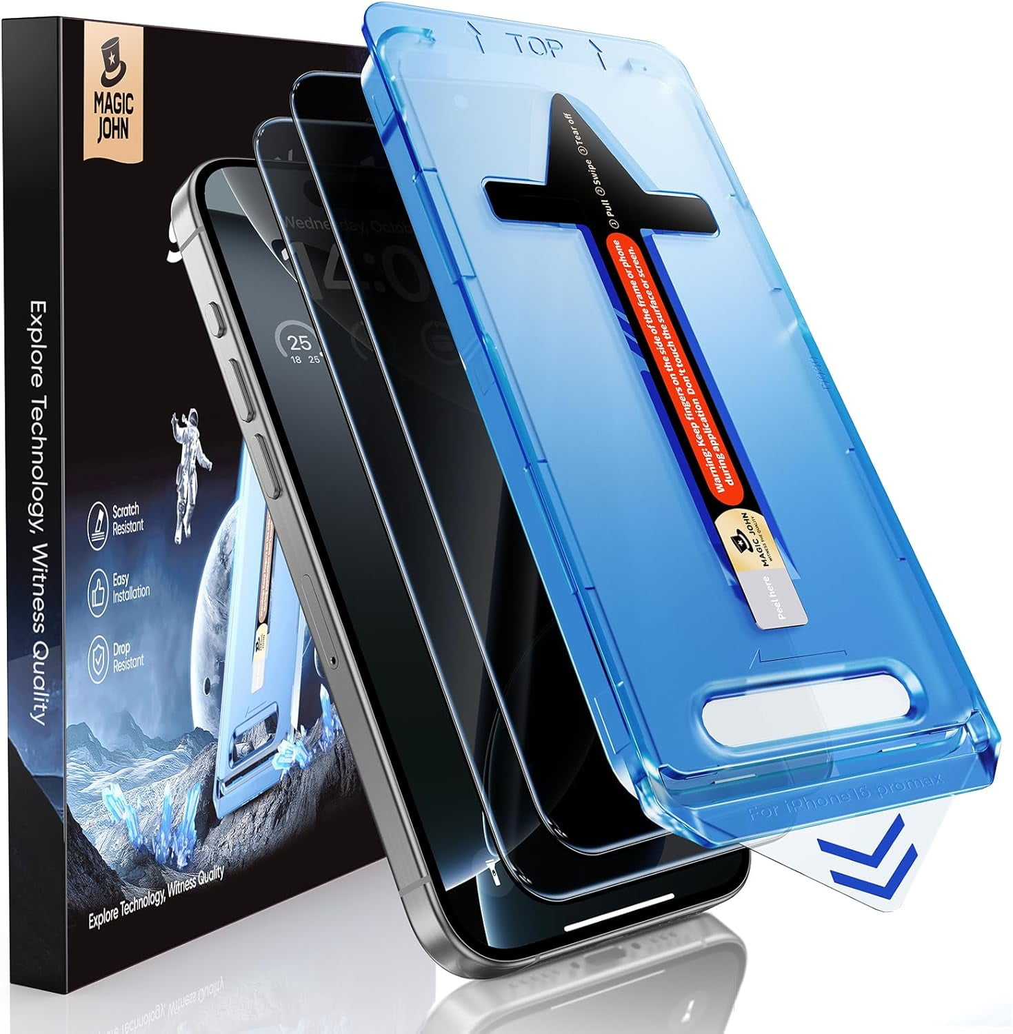 2 Pack for iPhone 16 Pro Max 6.9 inch Privacy Tempered Glass Screen ...