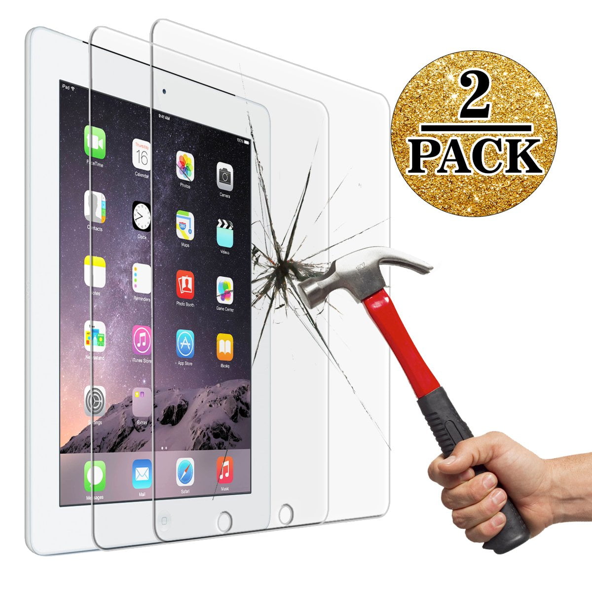 (2 Pack) iPad 2 3 4 Screen Protector, Allytech Tempered Glass Film High ...