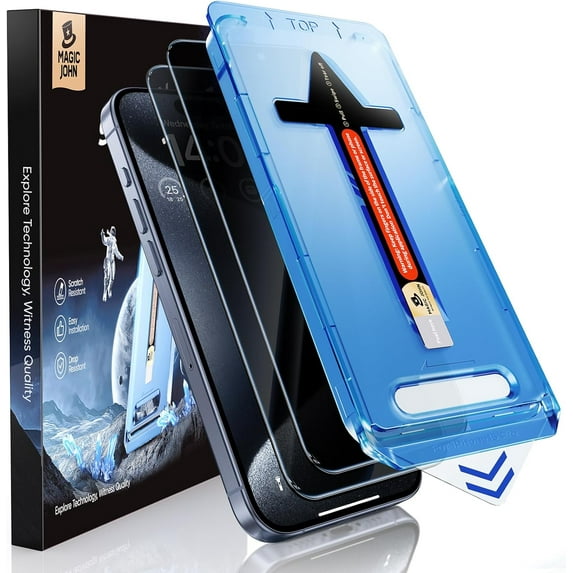 2 Pack for iPhone 15 Pro (6.1 inch) Privacy Glass Screen Protector ...