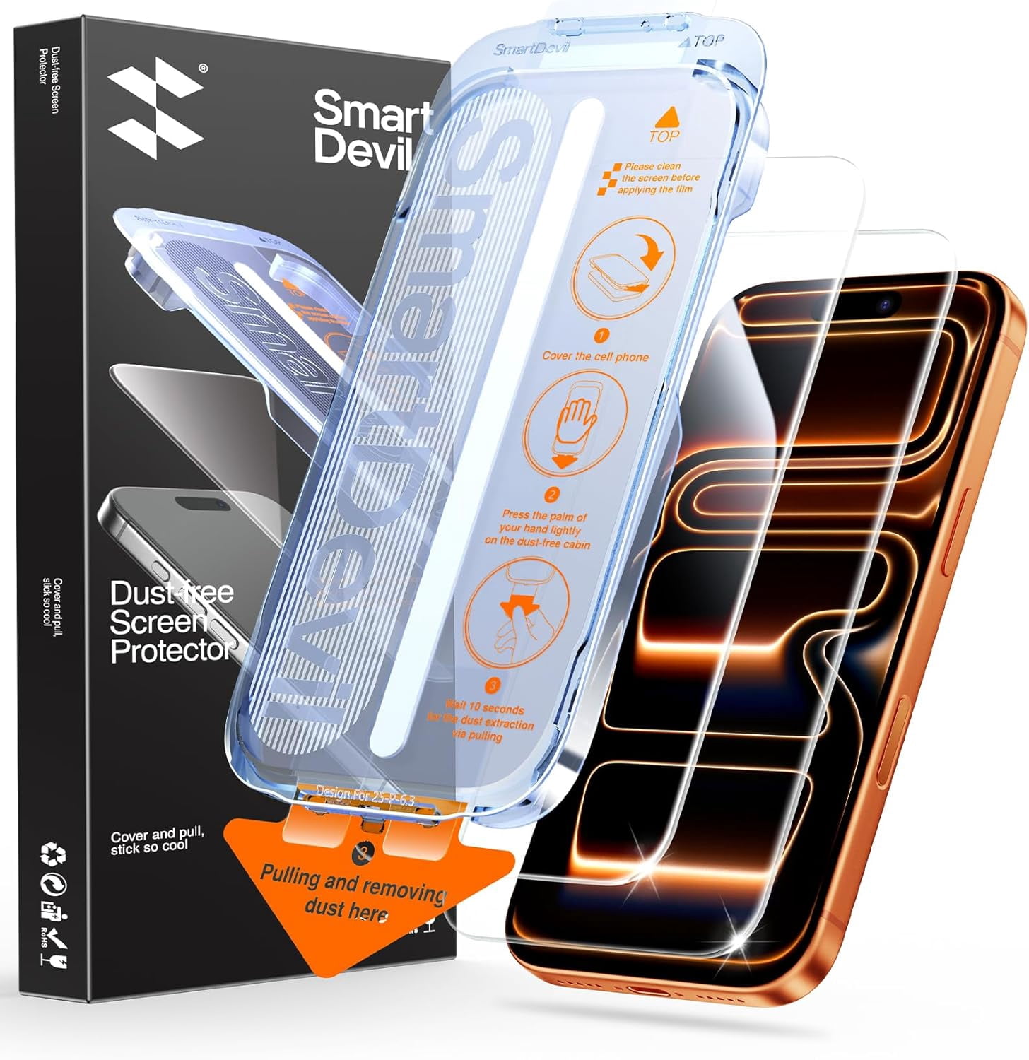 2 Pack for iPhone 17 Pro Screen Protector, 9H Hardness Military Grade ...