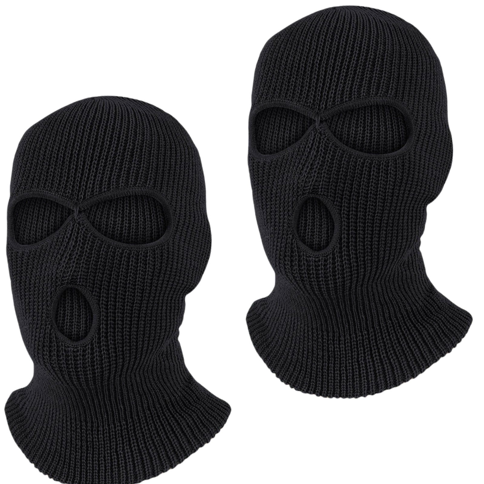 2 Pack knitted mask 3 Hole Ski Mask Winter Warmer Full Face Balaclava ...
