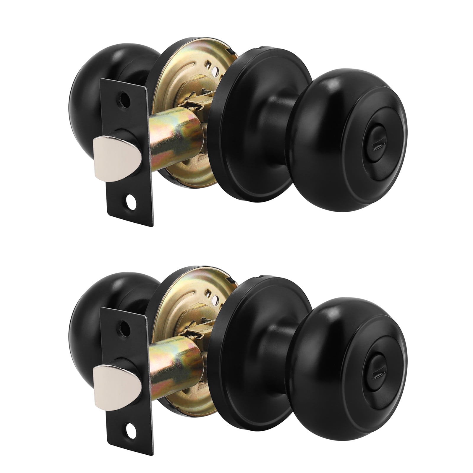 (2 Pack) knobelite Round Privacy Door Knob(Thumb Turn Lock on The ...