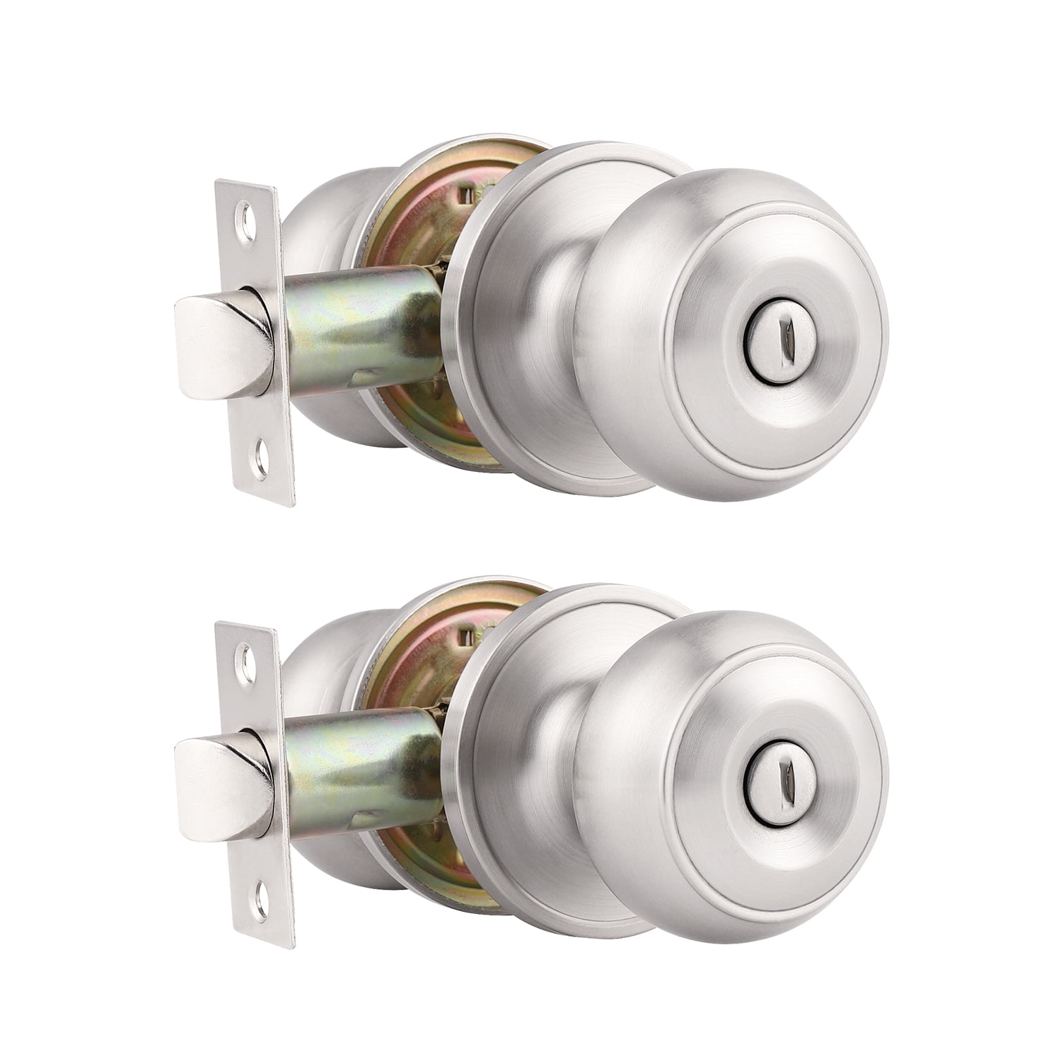 (2 Pack) knobelite Round Privacy Door Knob(Thumb Turn Lock on The ...