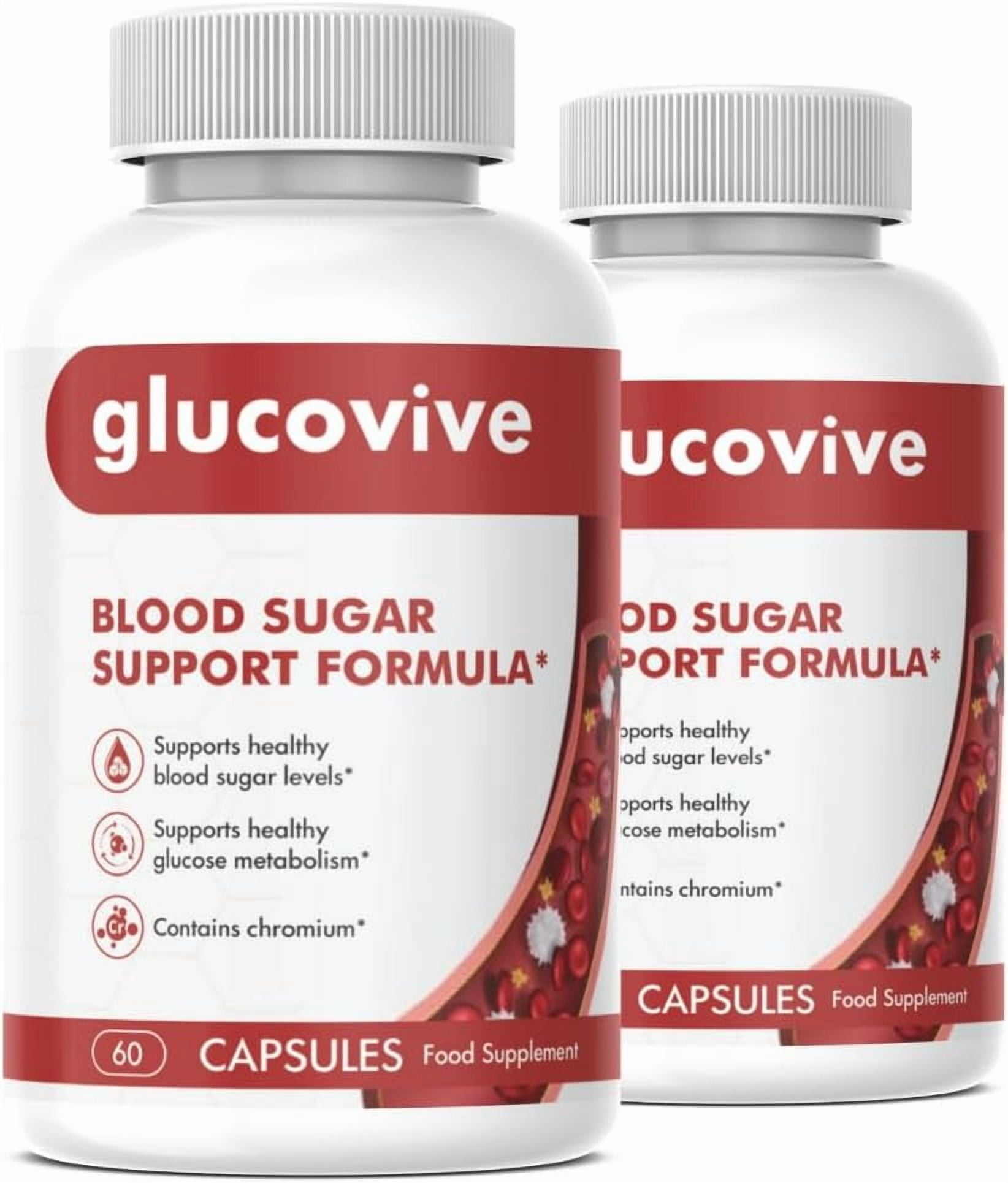 (2 Pack) lGlucovive Blood Support Advanced Formula - 120 Count ...