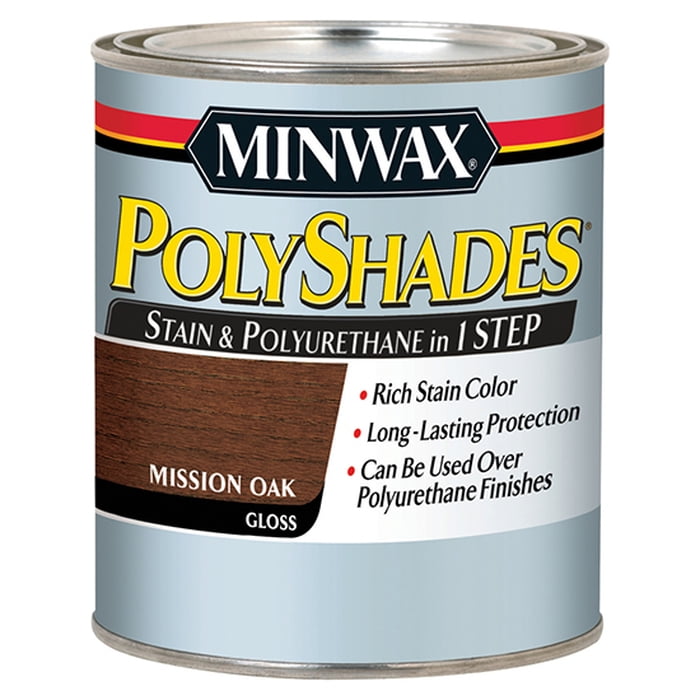 2-Pack of 1/2 pt Minwax 21485 Mission Oak PolyShades Wood Stain And ...