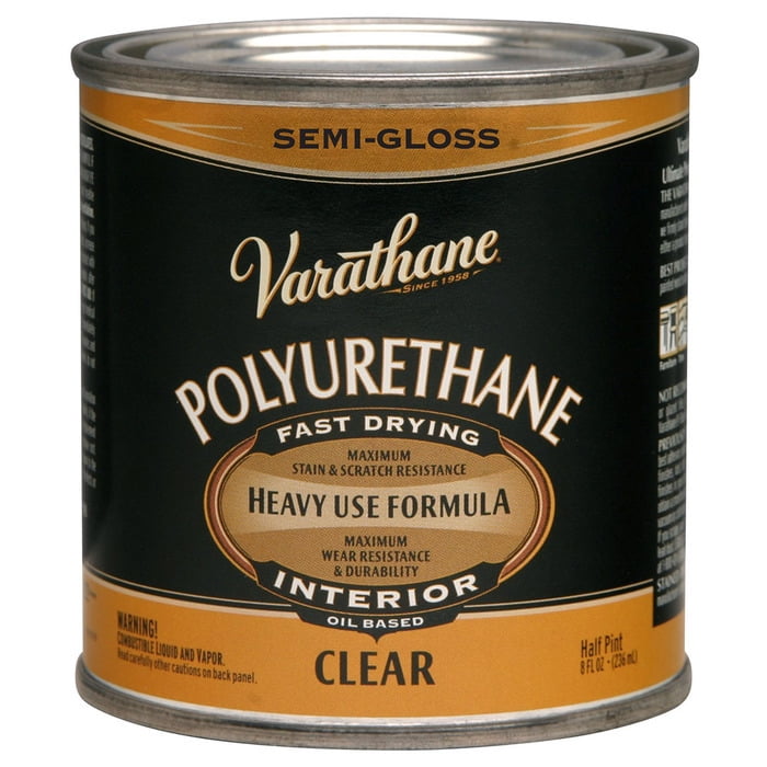 2-Pack of 1/2 pt Rust-Oleum 6061H Clear Varathane Oil-Based Interior Ultimate Polyurethane, Semi ...