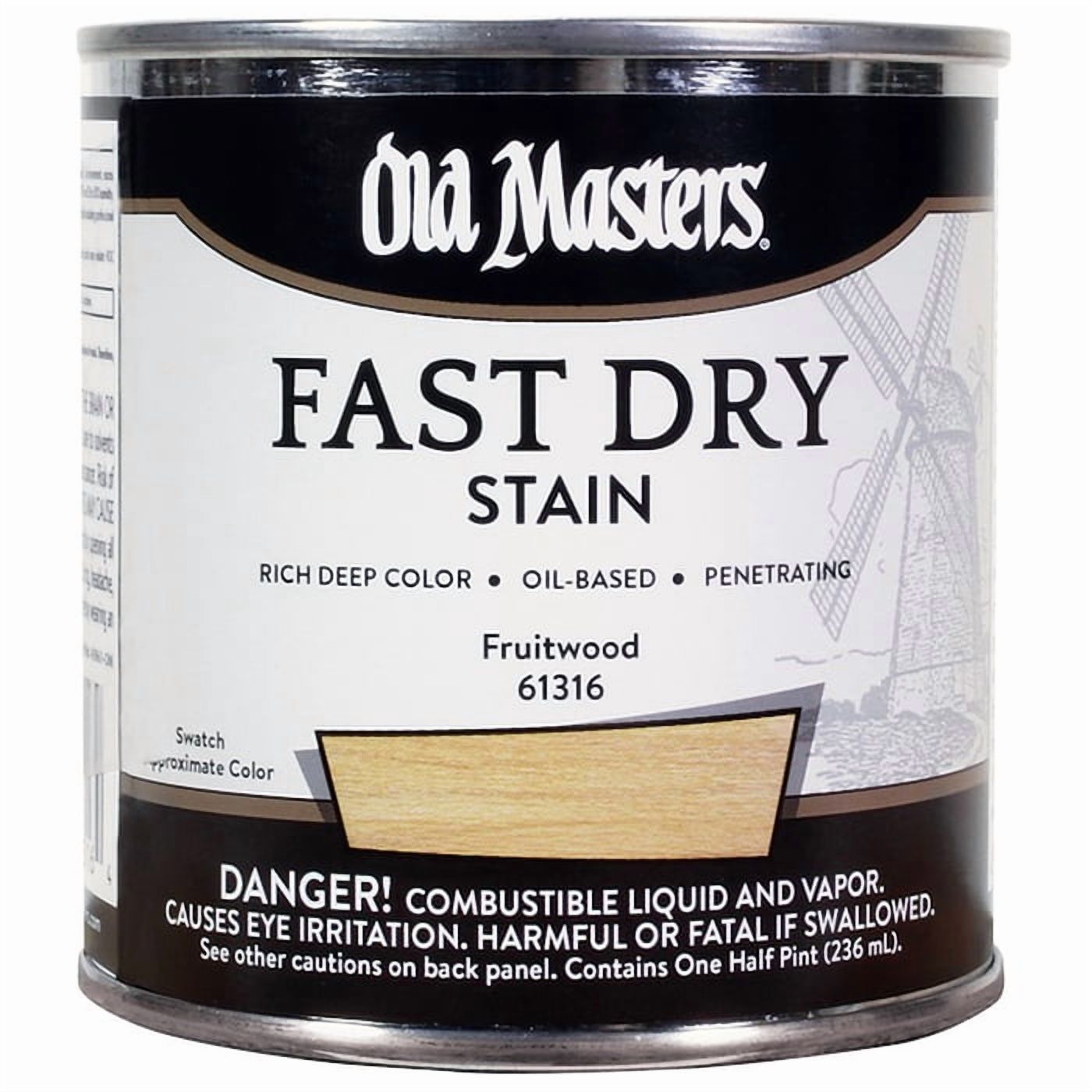 2-Pack of 1/2Pt Old Masters 61316 Fruitwood Fast Dry Stain Oil-Based ...