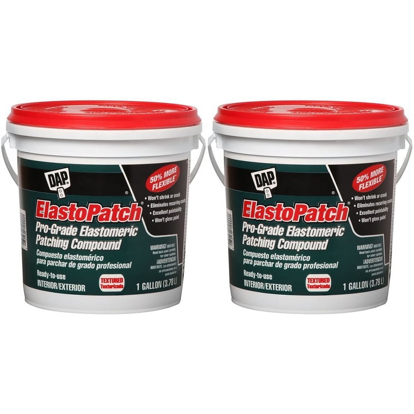 2 Pack of 1 gal Dap 12290 ElastoPatch White Flexible Patching Compound - Walmart.com