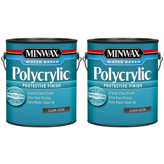 2 Pack of 1 gal Minwax 13333 Clear Polycrylic Water-Based Protective ...