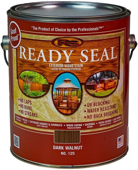 2-Pack of 1 gal Ready Seal 125 Dark Walnut Exterior Stain & Sealer for ...