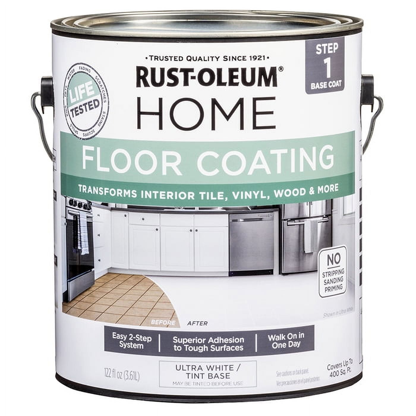 Rust-Oleum 1 gal Home Ultra White Interior Floor Coating System, Base ...