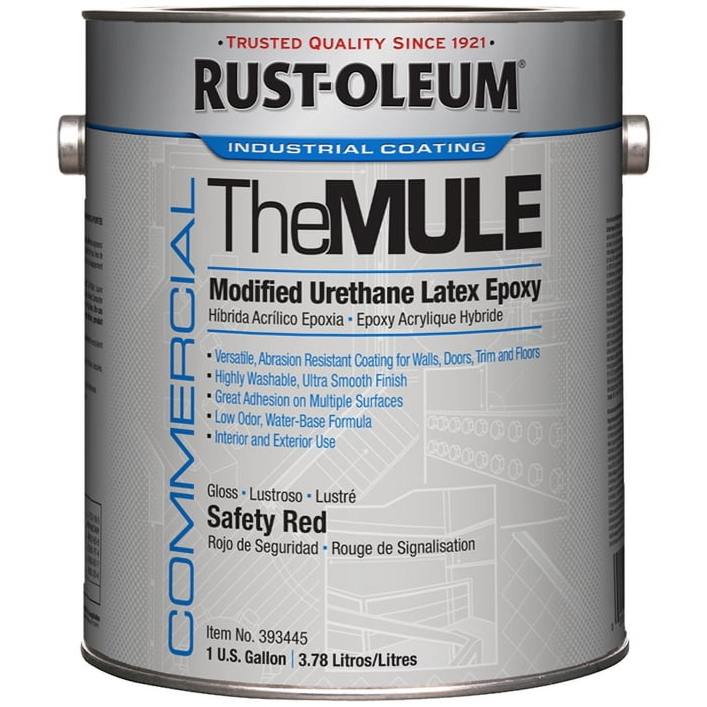 2-Pack of 1 gal Rust-Oleum 393445 Safety Red MULE Modified Urethane ...