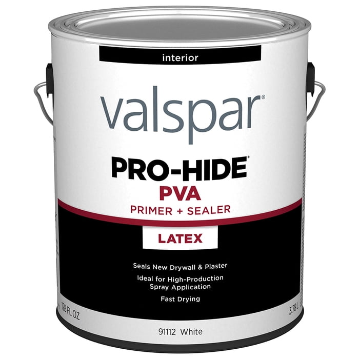 2-Pack of 1 gal Valspar 91112 White Pro-Hide Interior Latex PVA Primer ...
