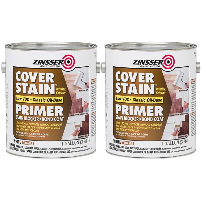 2 Pack of 1 gal Zinsser 271448 White Zinsser, Cover-Stain Oil-Based ...