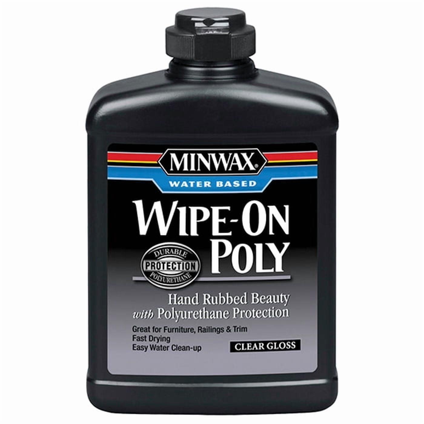 2-Pack of 1 pt Minwax 40916 Clear Wipe-On Poly Water-Based Polyurethane ...