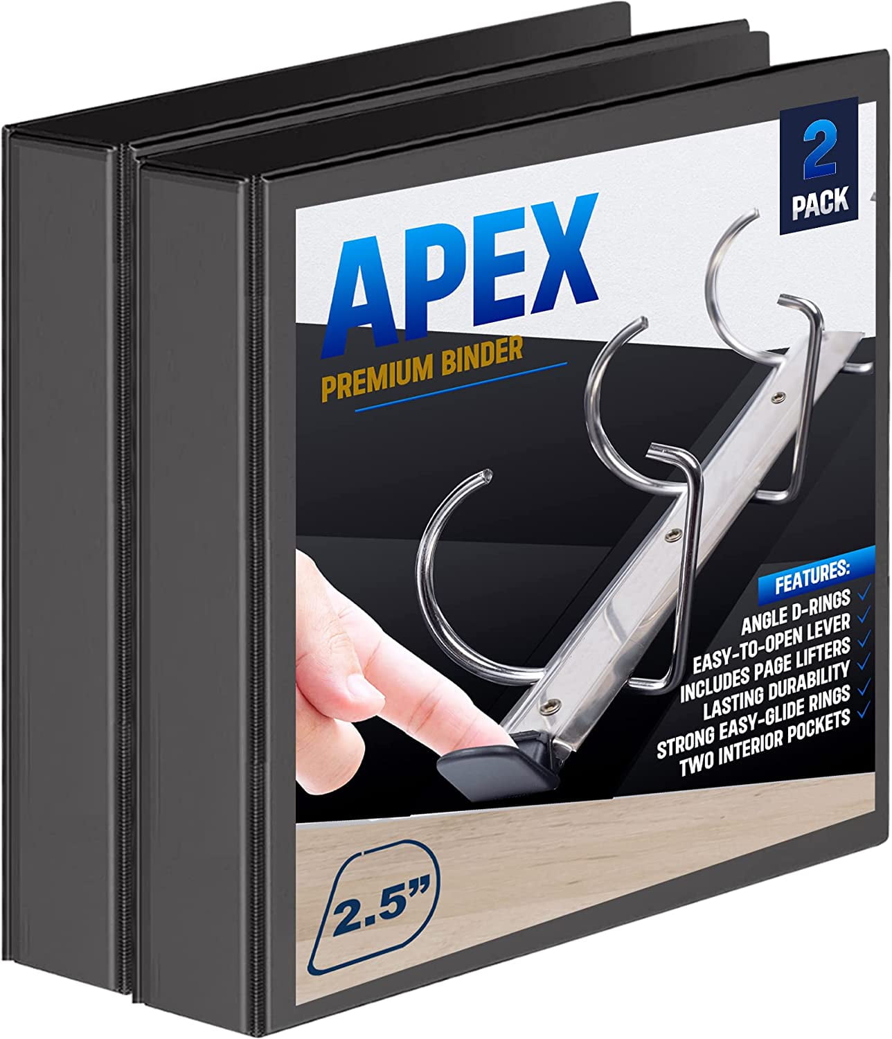 Customer reviews for 2 Pack of 2.5” Smooth Opening Angle D-Ring View ...