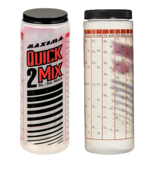 2 Pack of 2 Stroke Ratio Measuring Bottles Gas & Oil Quick 2 Mix Bottle ...