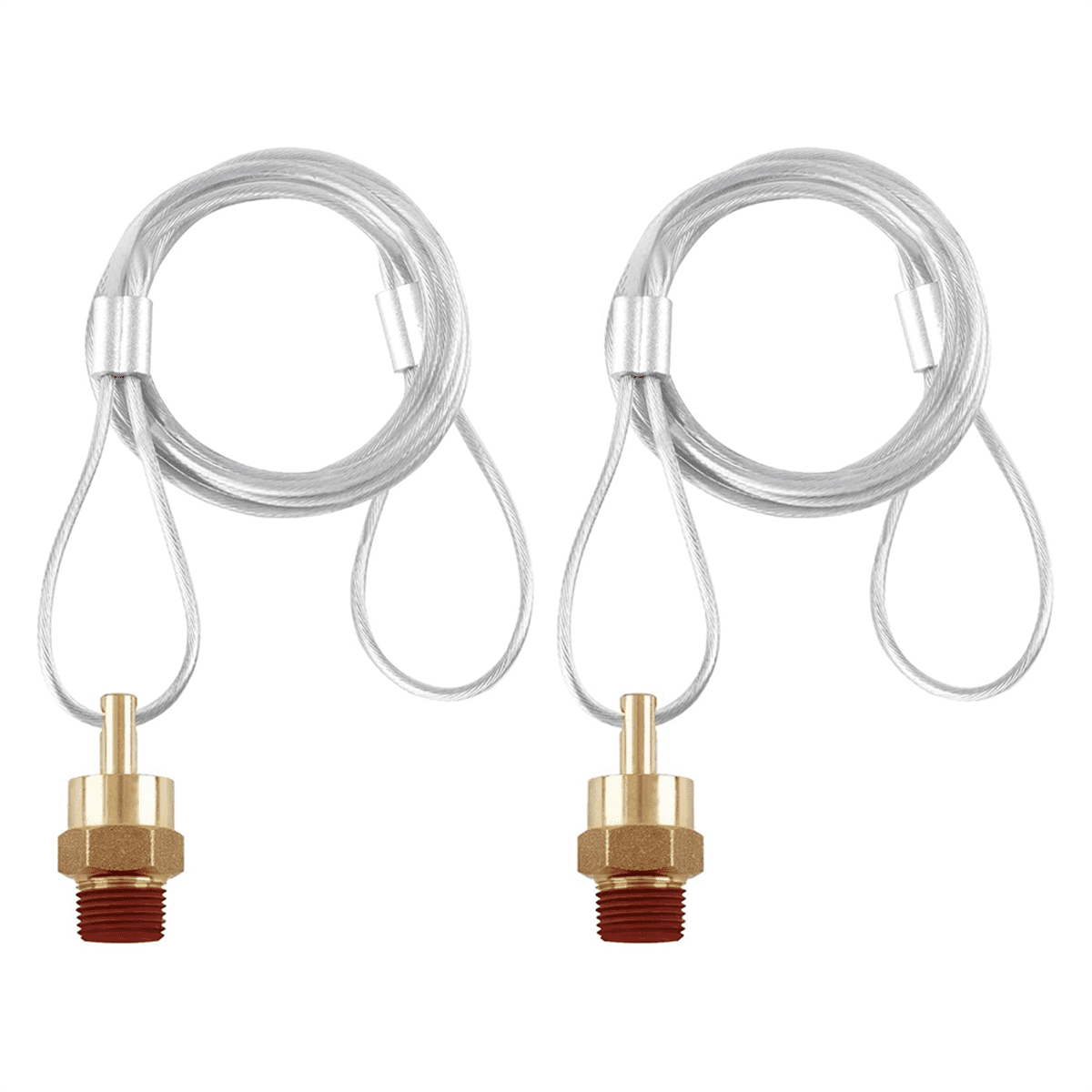 2 Pack of 3/8inch NPT Air Tank Drain Valve with 60inch Cable,for Air ...