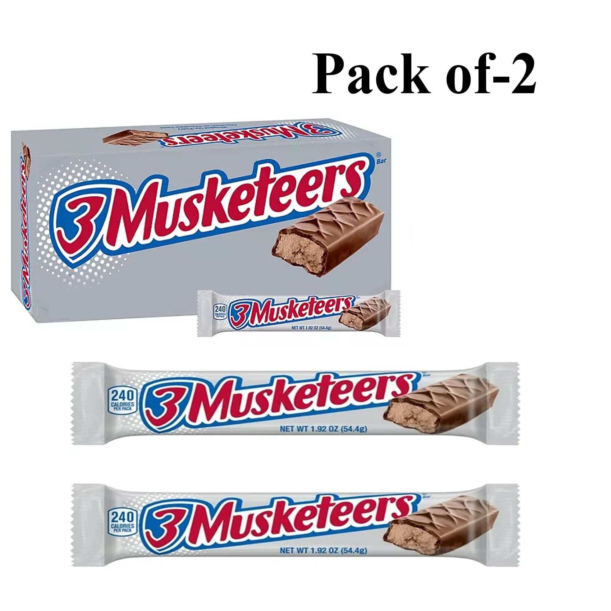 2-Pack of 3 Musketeers Full Size Chocolate Candy Bars - Snacks | 1.92 ...