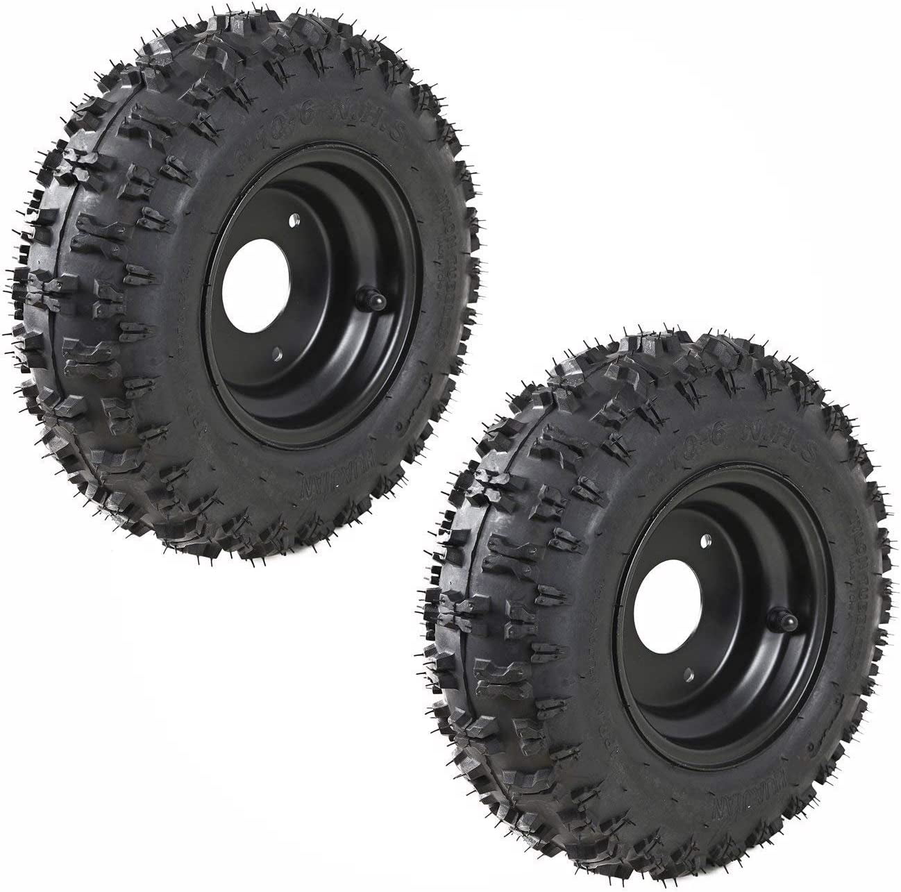 2 Pack of 4.10-6 Go Kart ATV Tubeless Tire with Rim | Rear Tires Rims ...