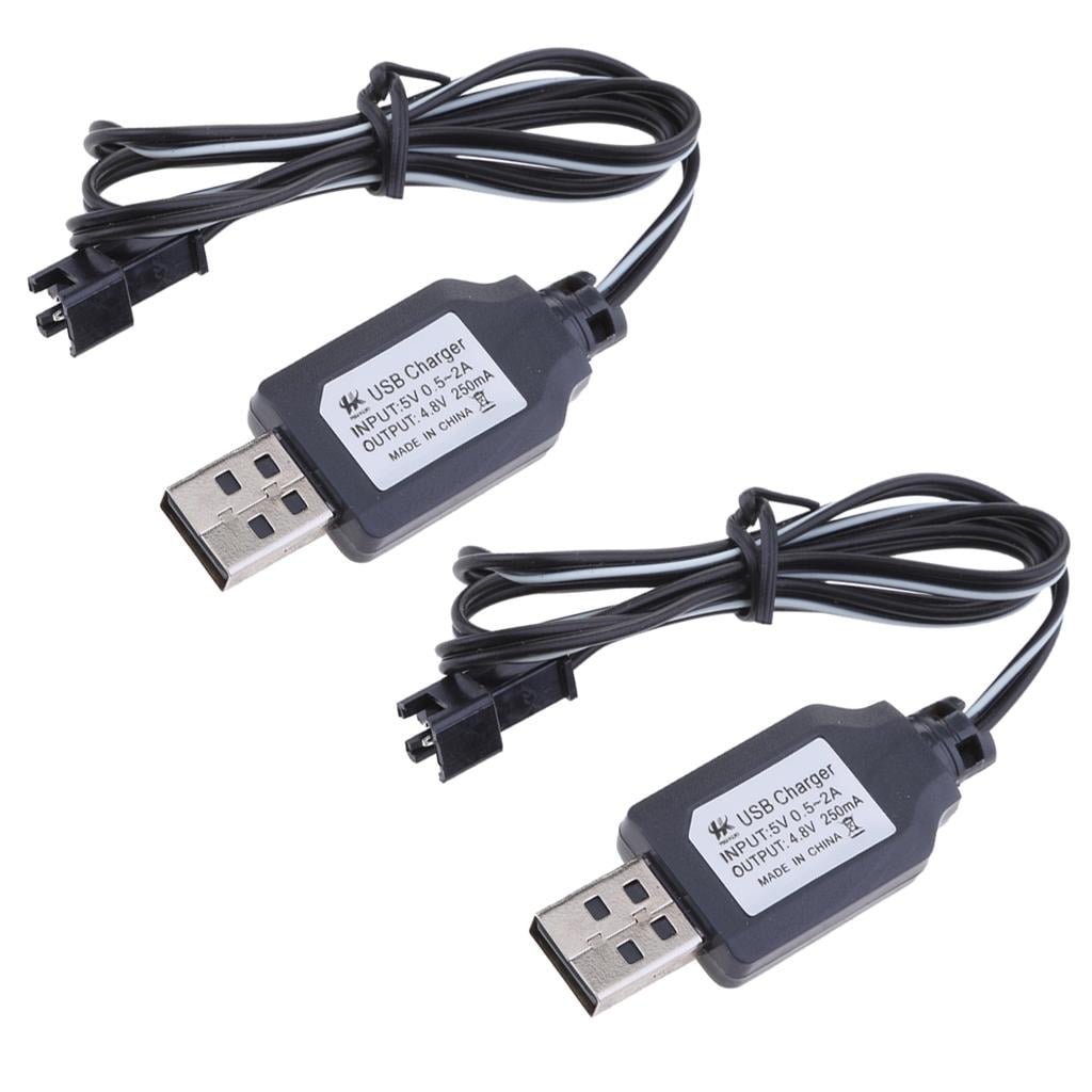 2 Pack of 4.8V 250mA USB Plug To SM Socket Charging Cable Charge Cable ...
