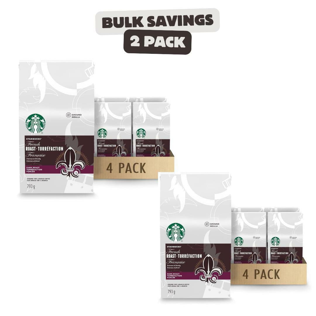 2 Pack of 4 bags each - Starbucks Ground Coffee French Roast, 793g Bag ...