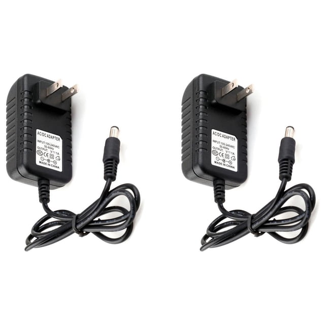 2 Pack of 5 Volt DC, 2 Amp Wall Power Adapter with 5.5mm Barrel Jack, 2 ...