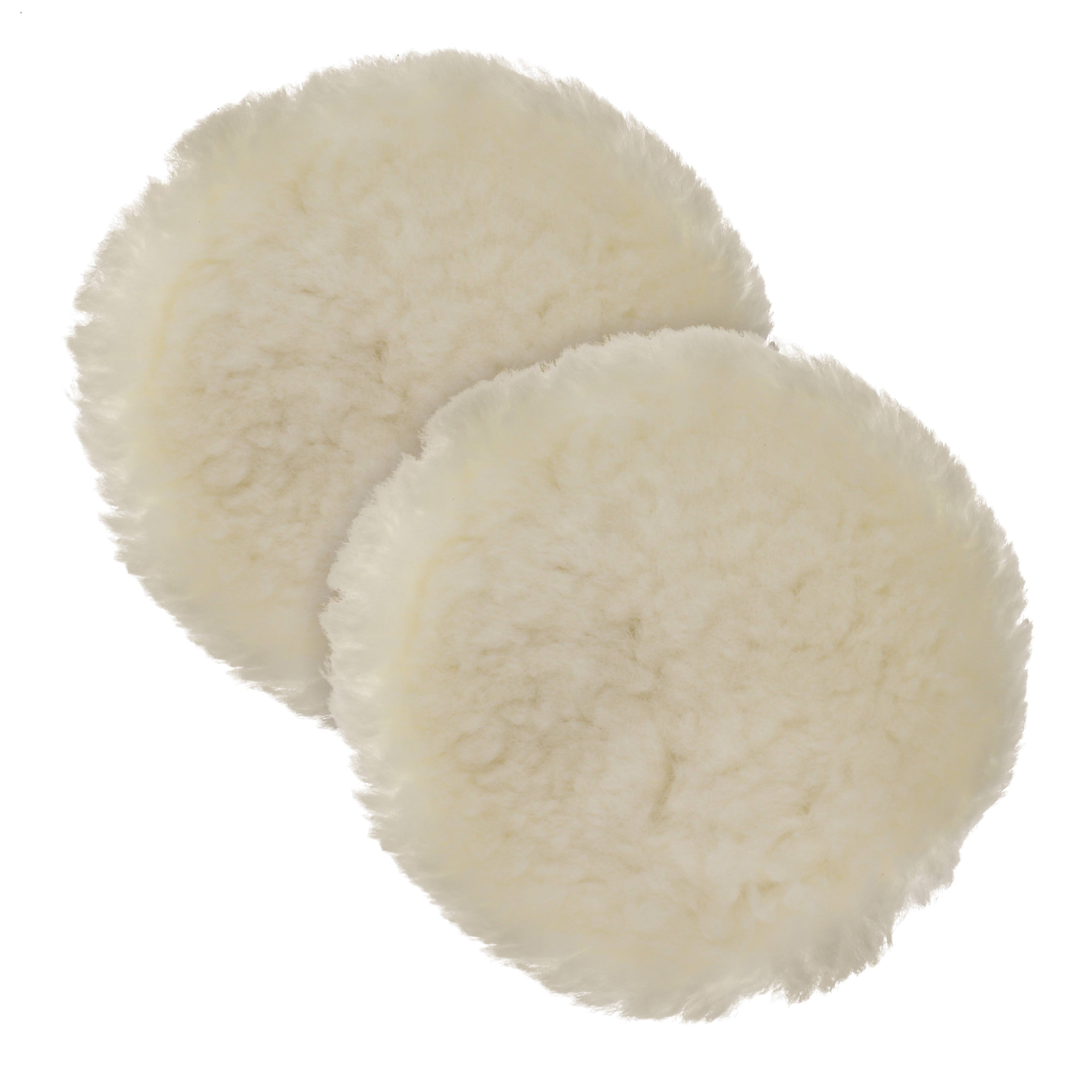 2 Pack of 8" Natural 100% Wool 1" Pile Buffing & Polishing Pad Bonnet ...