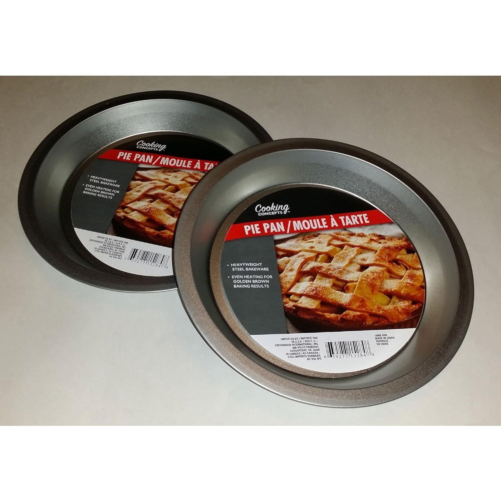 2 Pack of 9 inch Pie Pans a Heavy weight steel none stick bakeware set ...
