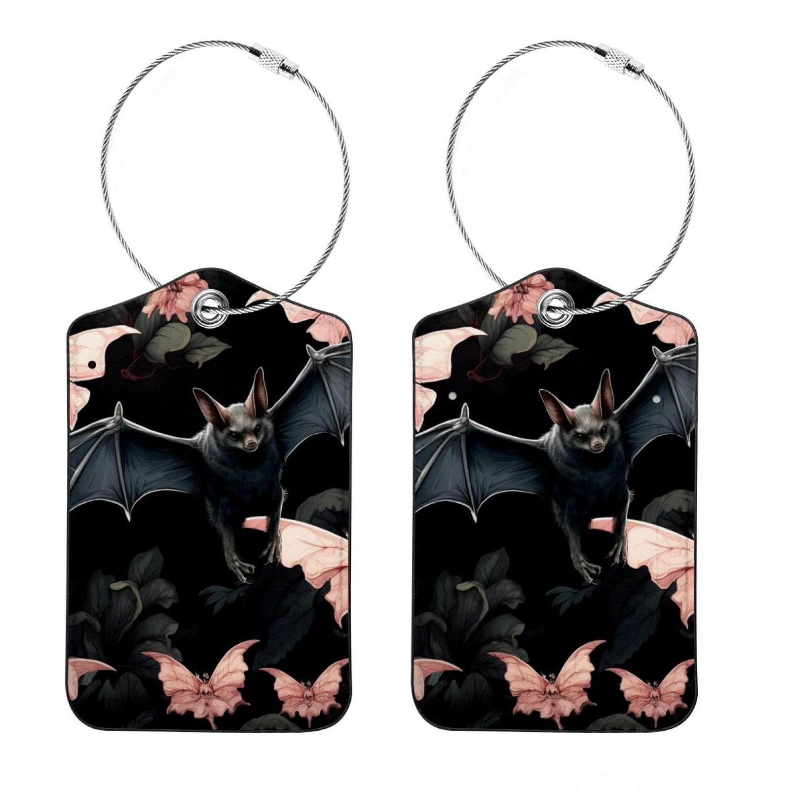 2 Pack of Bat Luggage Tags for Adults Teens,Travel Bag Suitcase Labels ...