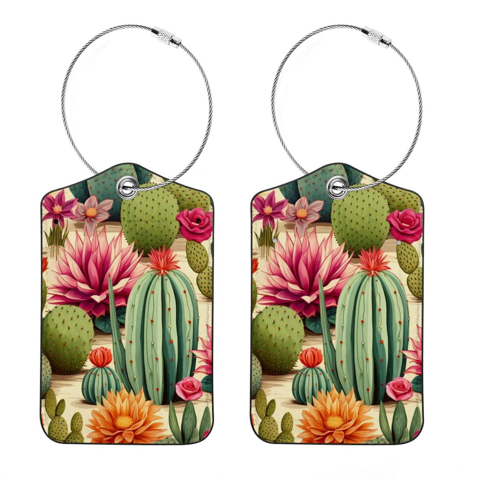 2 Pack of Cactus Luggage Tags for Adults Teens,Travel Bag Suitcase ...