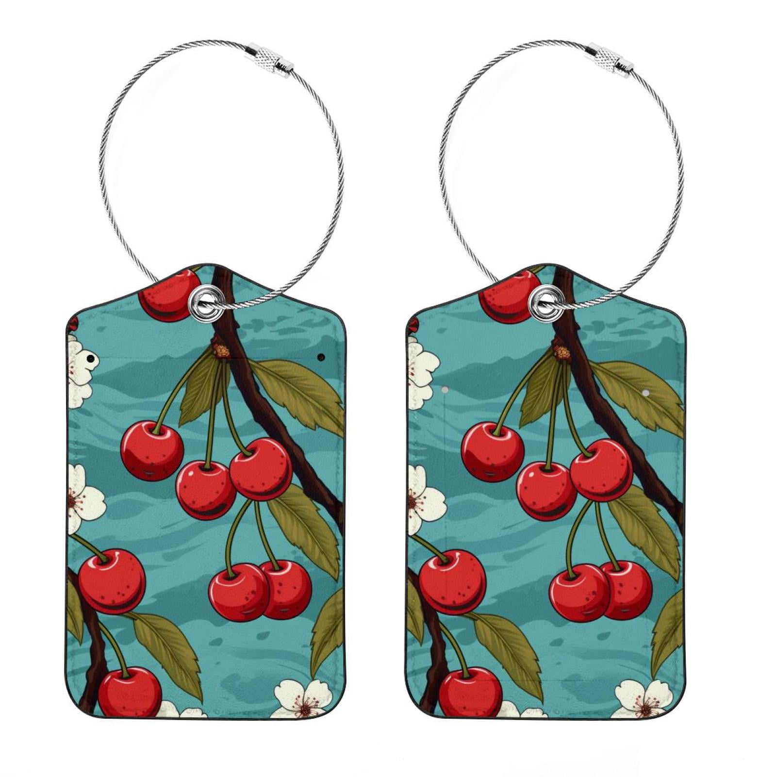 2 Pack of Cherry Luggage Tags for Adults Teens,Travel Bag Suitcase ...