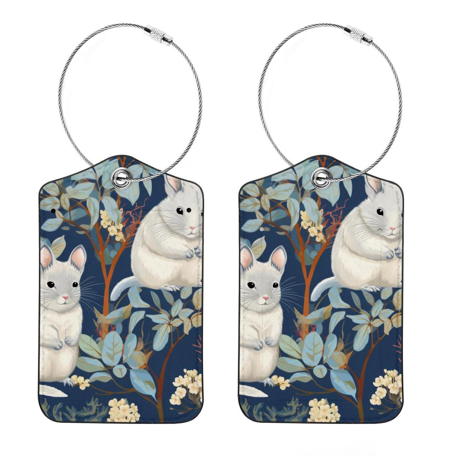 2 Pack of Chinchilla Luggage Tags for Adults Teens,Travel Bag Suitcase ...