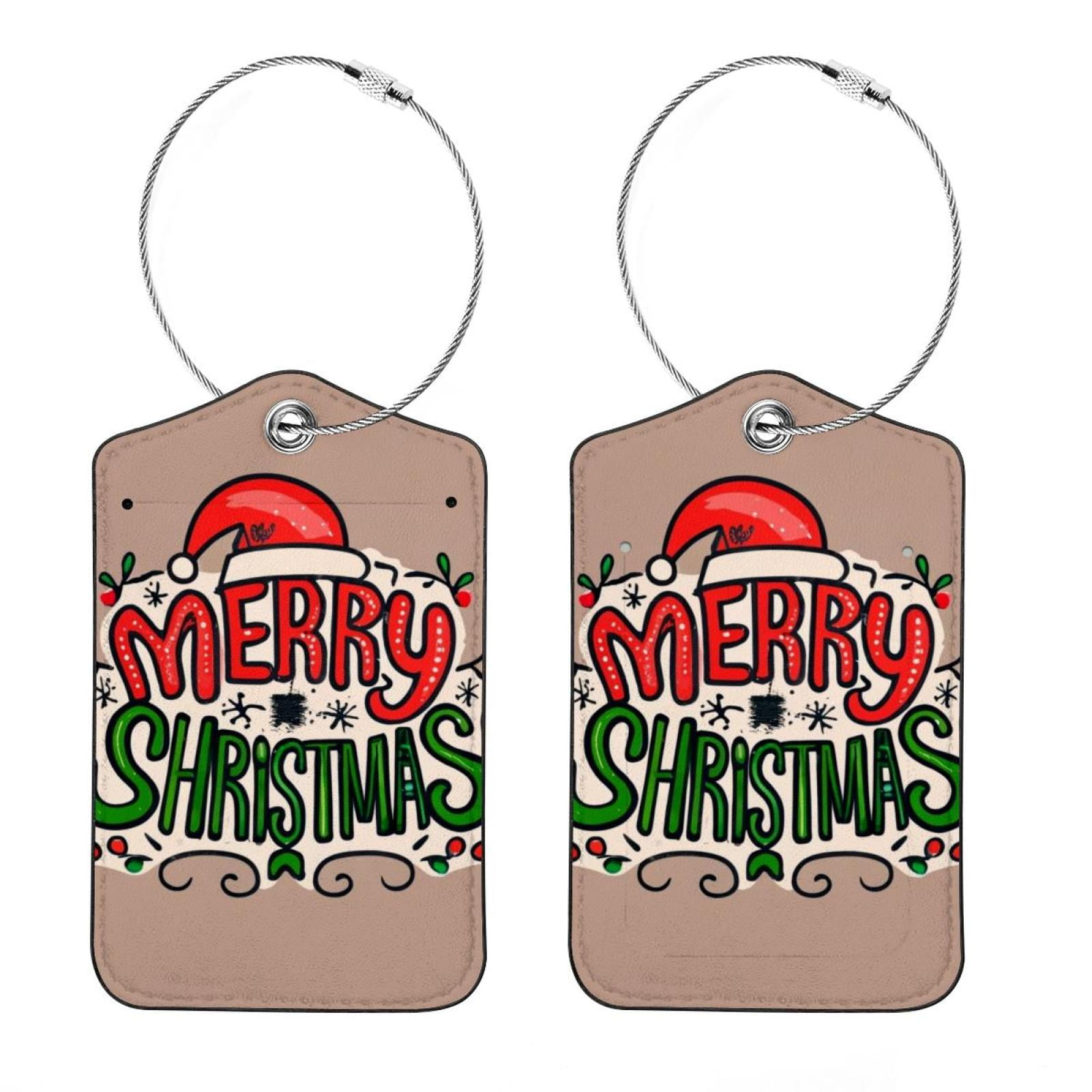 2 Pack of Christmas Luggage Tags for Adults Teens,Travel Bag Suitcase ...