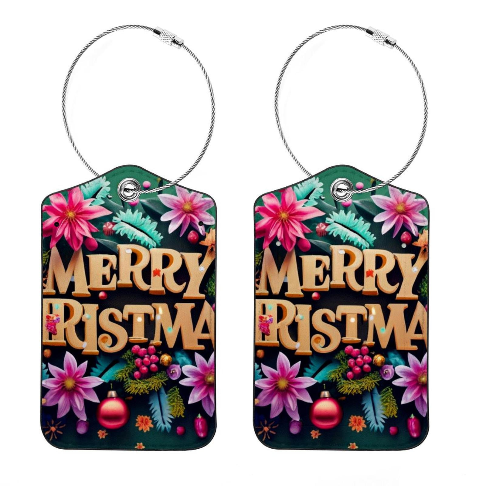 2 Pack of Christmas Luggage Tags for Adults Teens,Travel Bag Suitcase ...