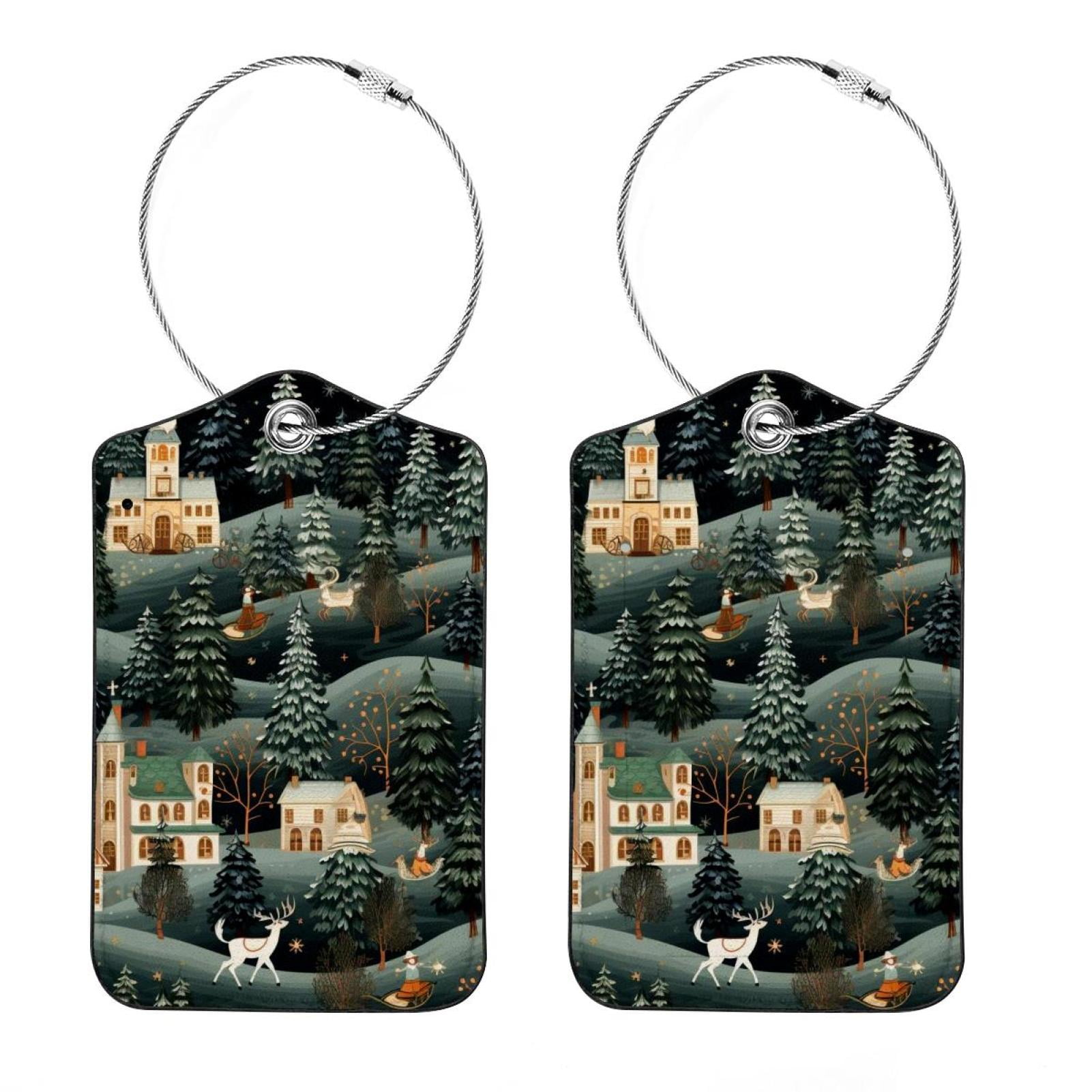 2 Pack of Christmas Luggage Tags for Adults Teens,Travel Bag Suitcase ...