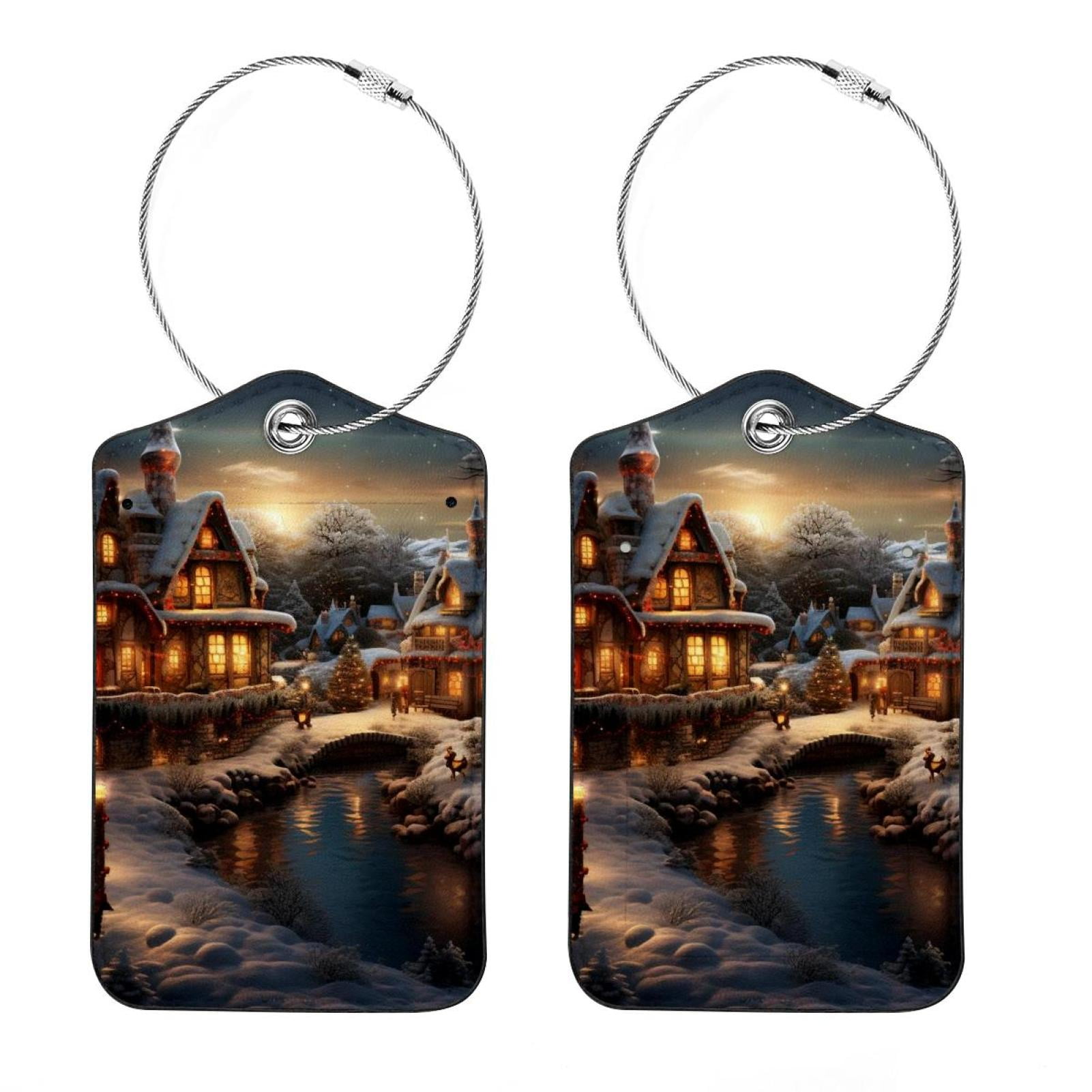 2 Pack of Christmas Retro Luggage Tags for Adults Teens,Travel Bag ...