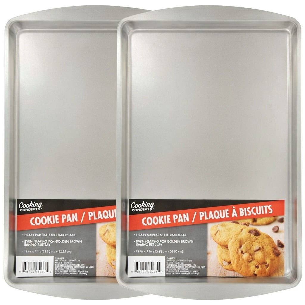 2 Pack of Cookie Pan Baking Sheet 9x13 in. Cookie Flat Kitchen Non ...