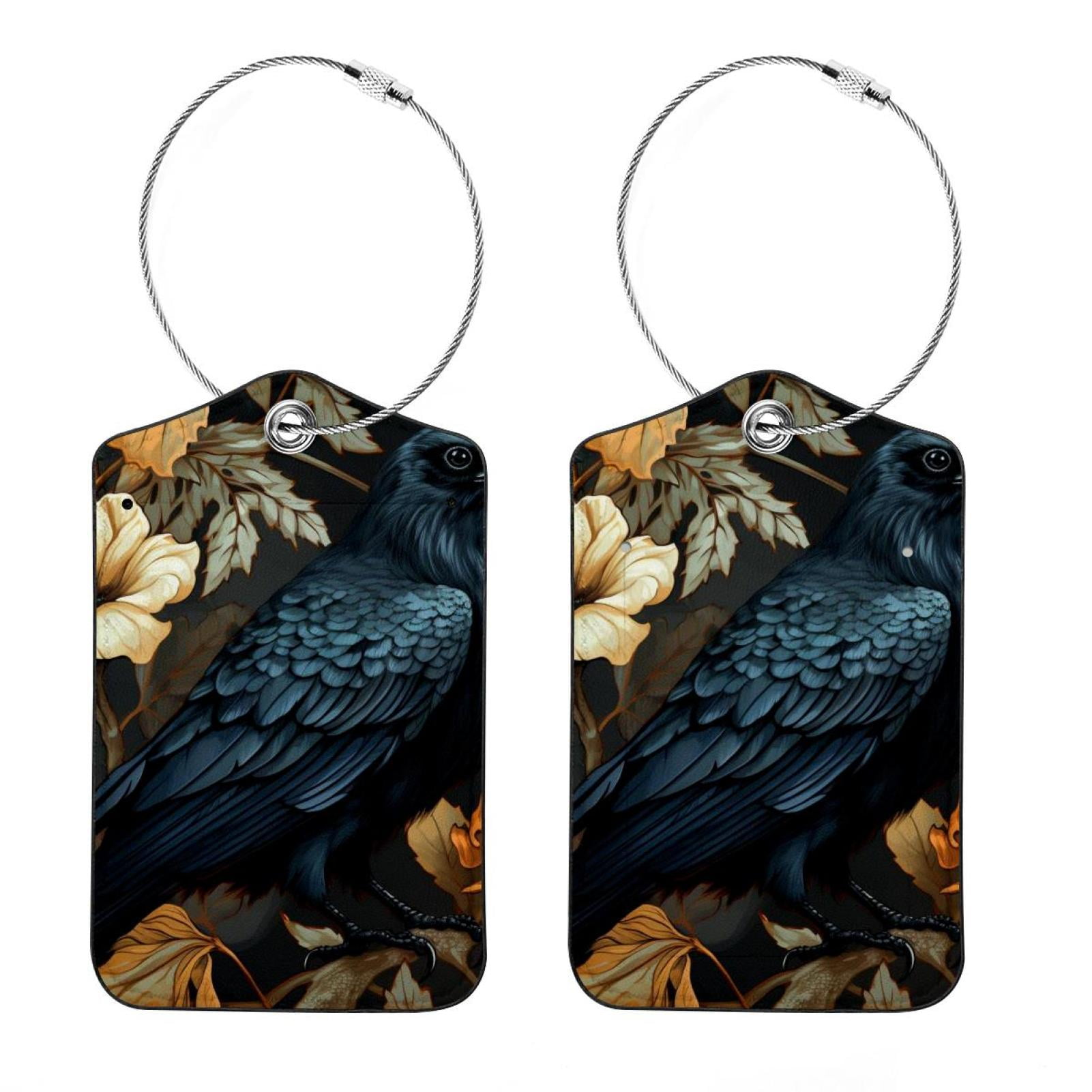 2 Pack of Crow Luggage Tags for Adults Teens,Travel Bag Suitcase Labels ...