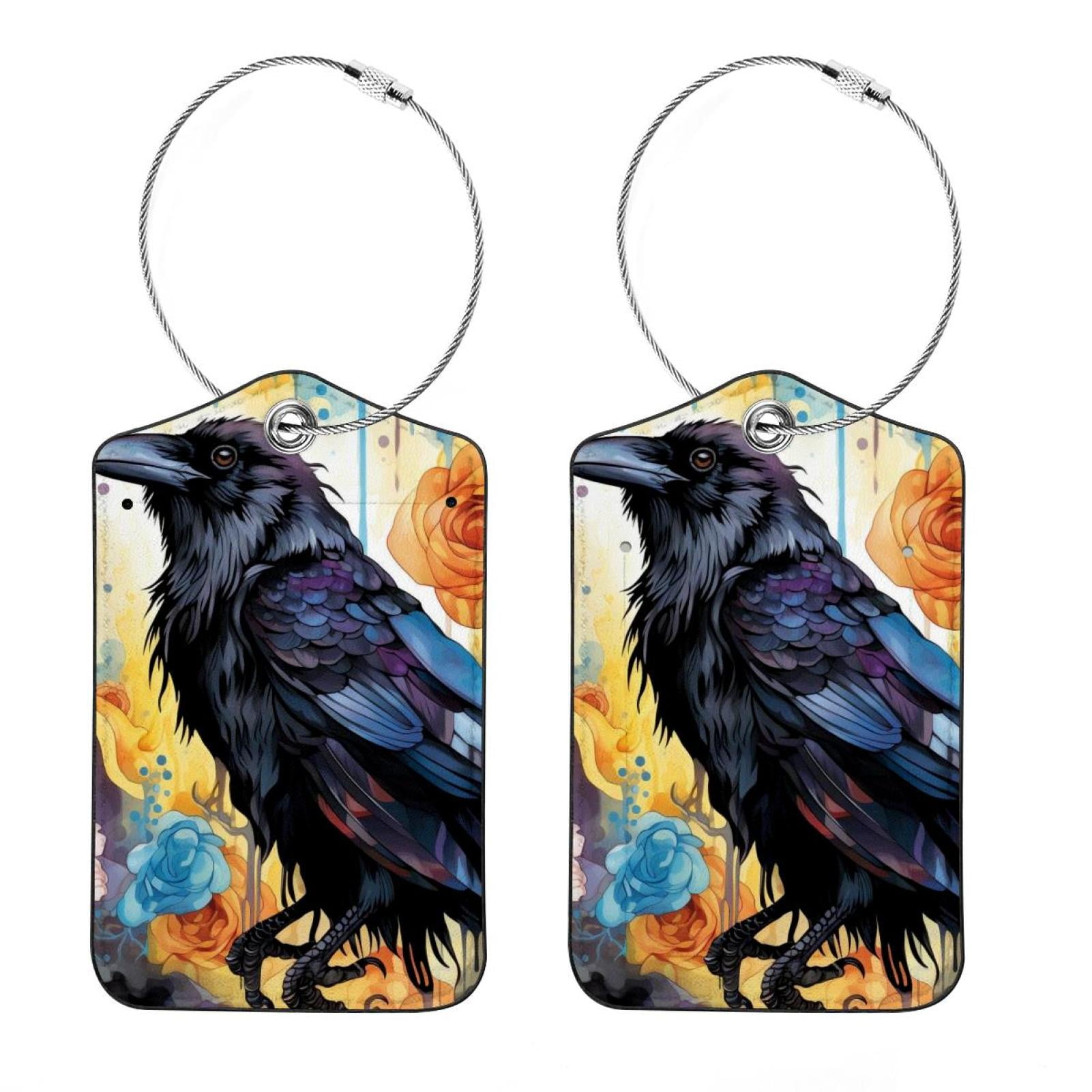 2 Pack of Crow Luggage Tags for Adults Teens,Travel Bag Suitcase Labels ...