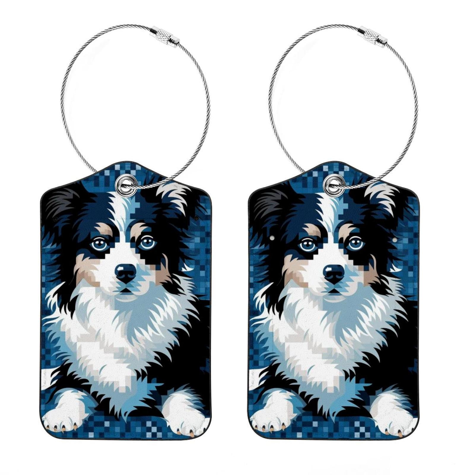 2 Pack of Cute Dog Luggage Tags for Adults Teens,Travel Bag Suitcase ...