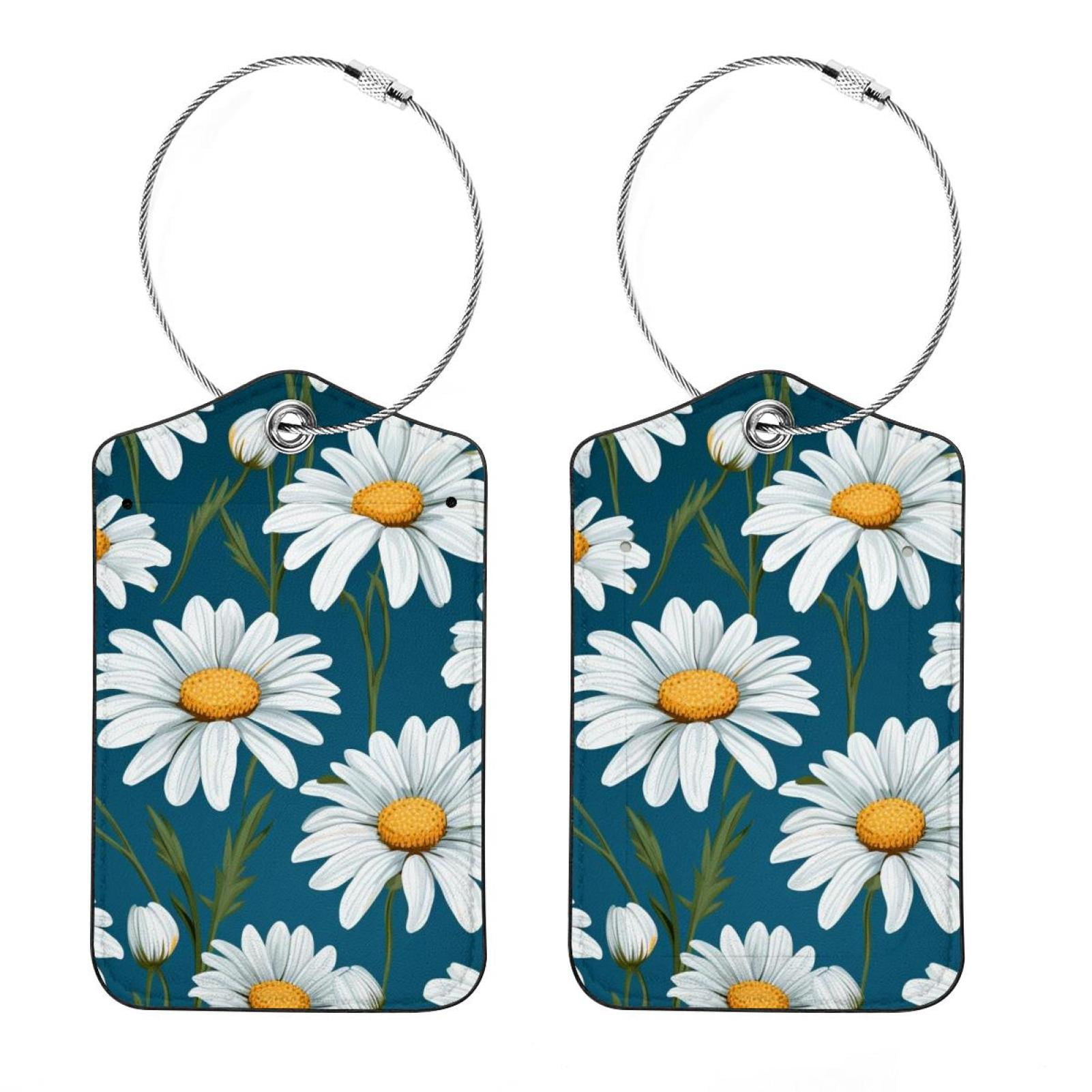2 Pack of Daisy Luggage Tags for Adults Teens,Travel Bag Suitcase ...