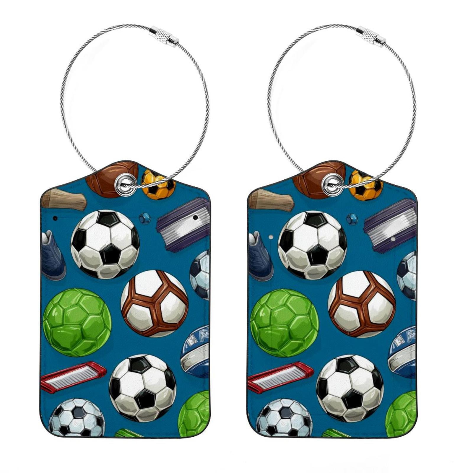 2 Pack of Football Soccer Luggage Tags for Adults Teens,Travel Bag ...