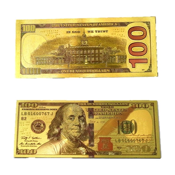 2 Pack of Golden $100 Dollar Bill Fridge Magnet, Board Fridge Magnet ...