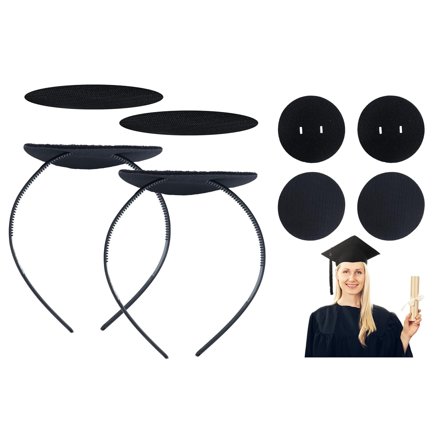 2 Pack of Graduation Cap Headband Secures Your Grad Cap Upgrade Insert ...