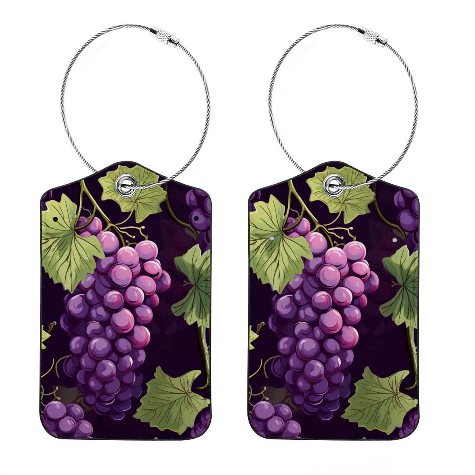 2 Pack of Grape Luggage Tags for Adults Teens,Travel Bag Suitcase ...